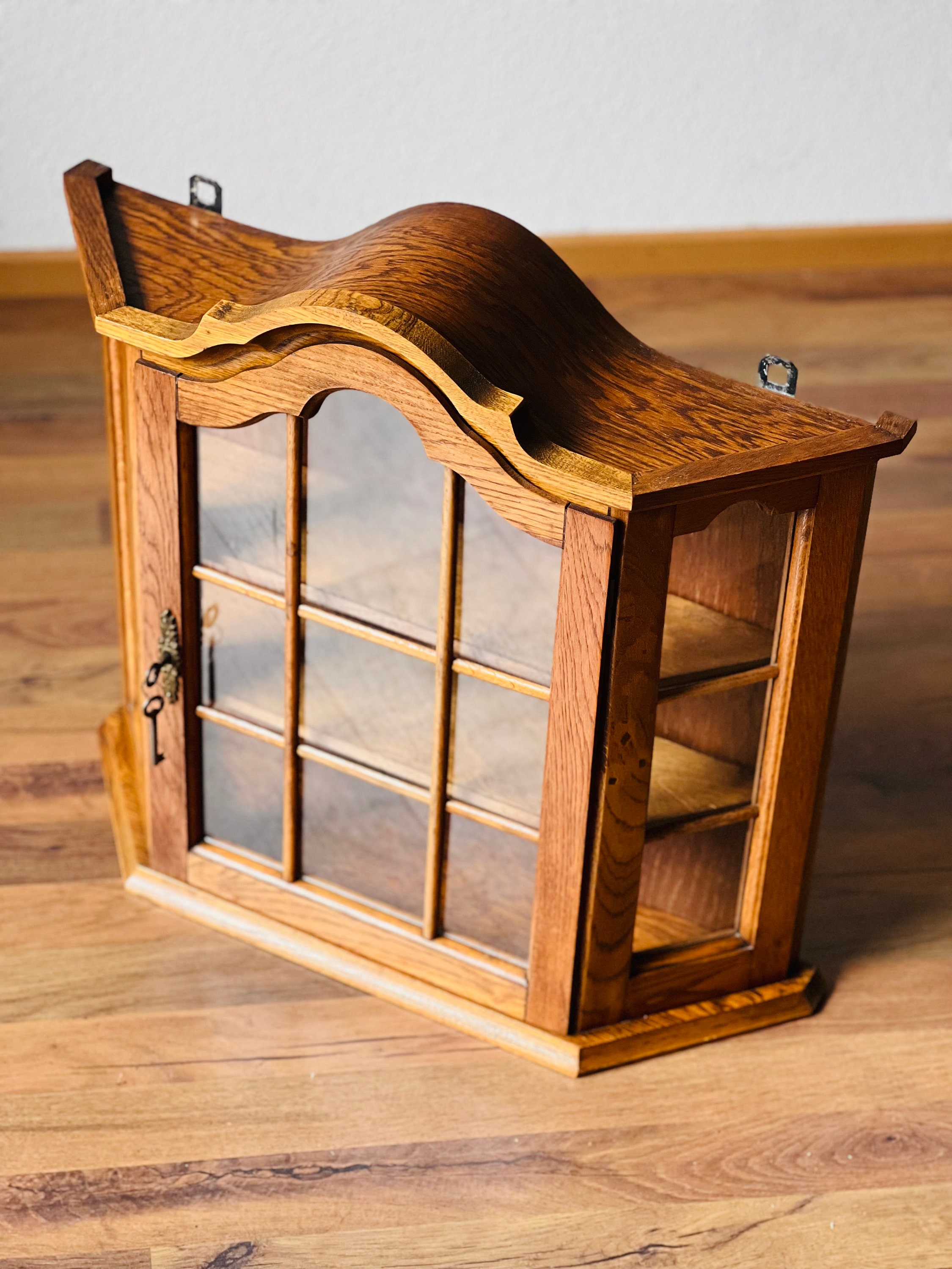 Antique Apothecary Chest With Glass Window, Old Wooden Display Case ...
