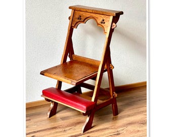 Carved Wood Folding Chair Prayer the Netherlands Vintage - Etsy