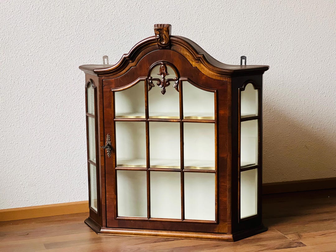 Antique Victorian Wooden Wall Cabinet With Lock, Neo-gothic Medicine ...