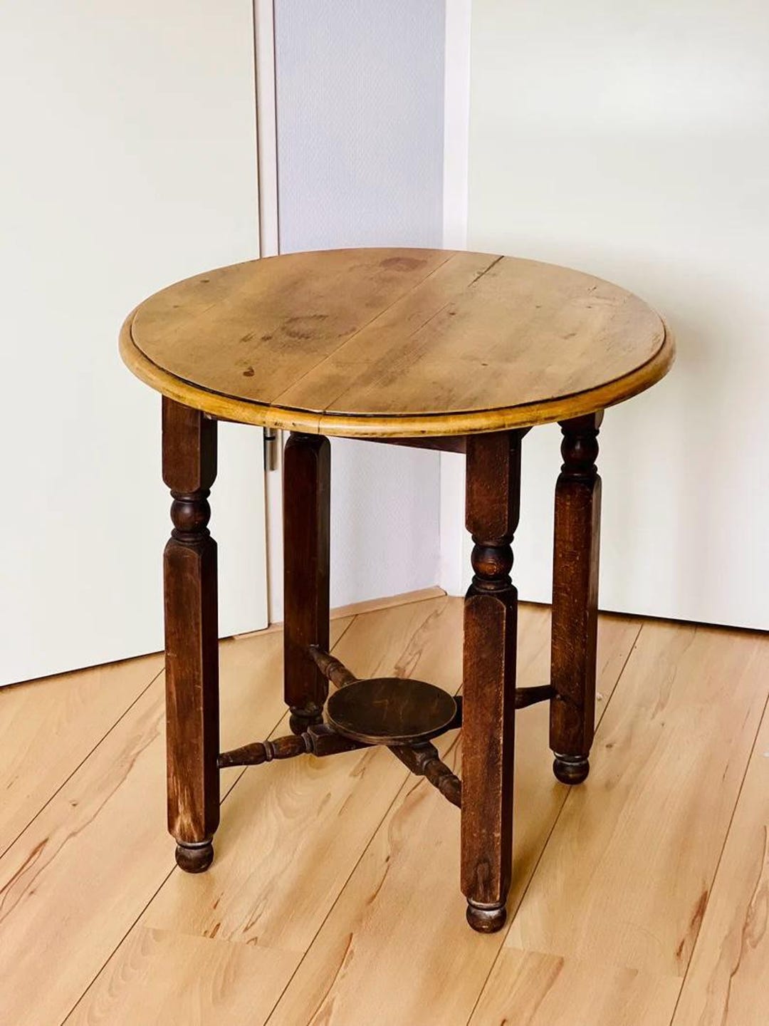 Antique Dutch Art Deco Side Table With Bend Legs, Amsterdam School ...