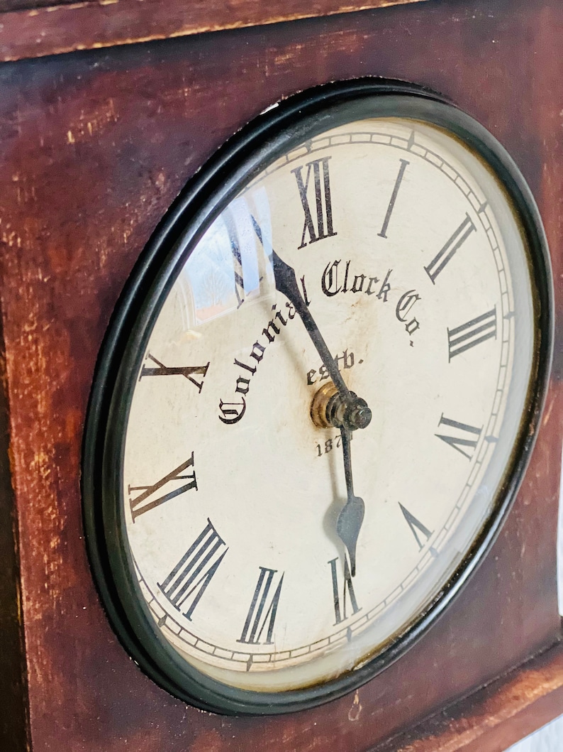 Vintage Wooden Colonial Clock Co. WORKS Est 1870 Original Antique Clock ...