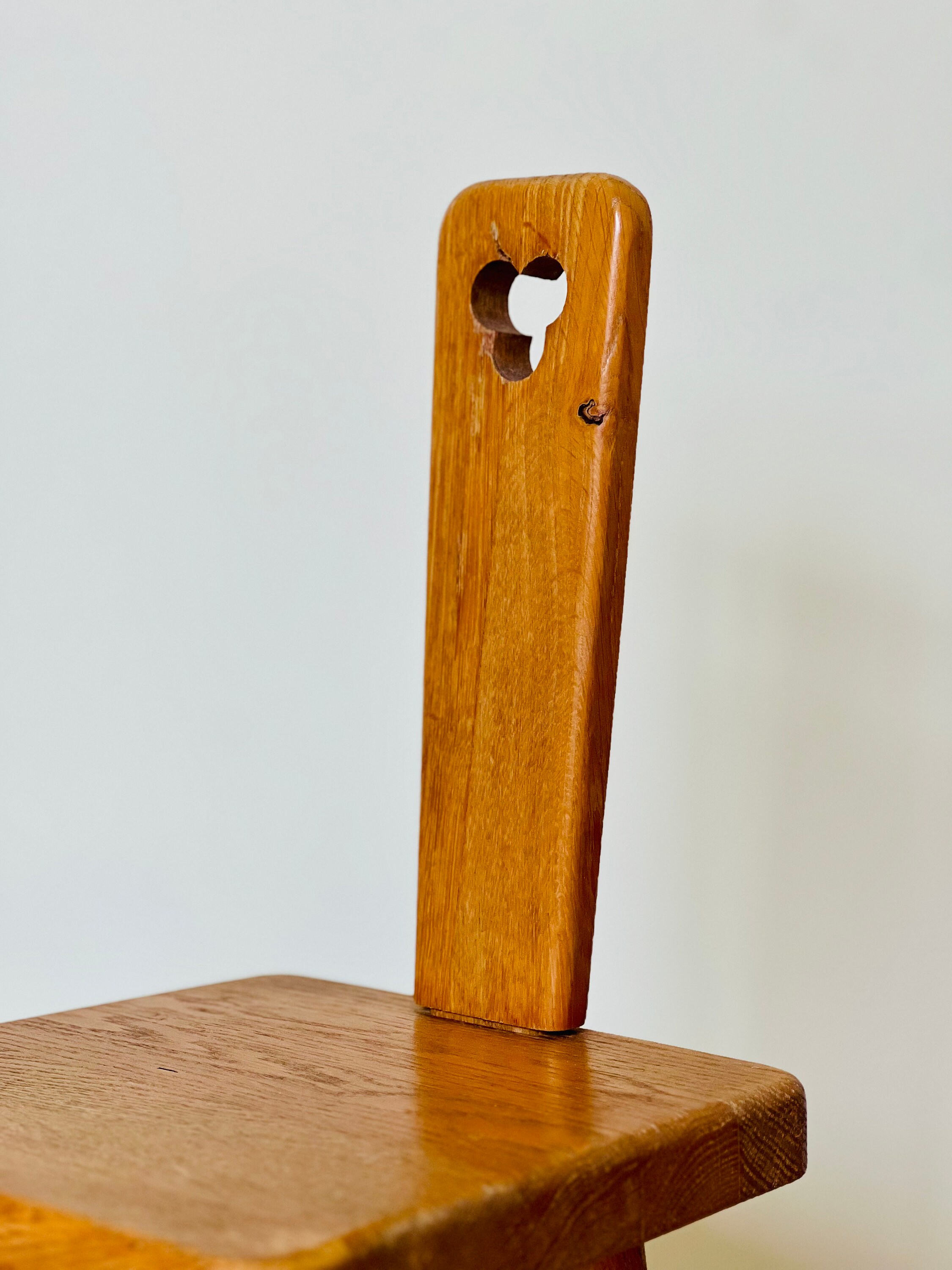 Dutch Vintage Modernist Brutalist Oak Side Table Plant Stool Wooden ...