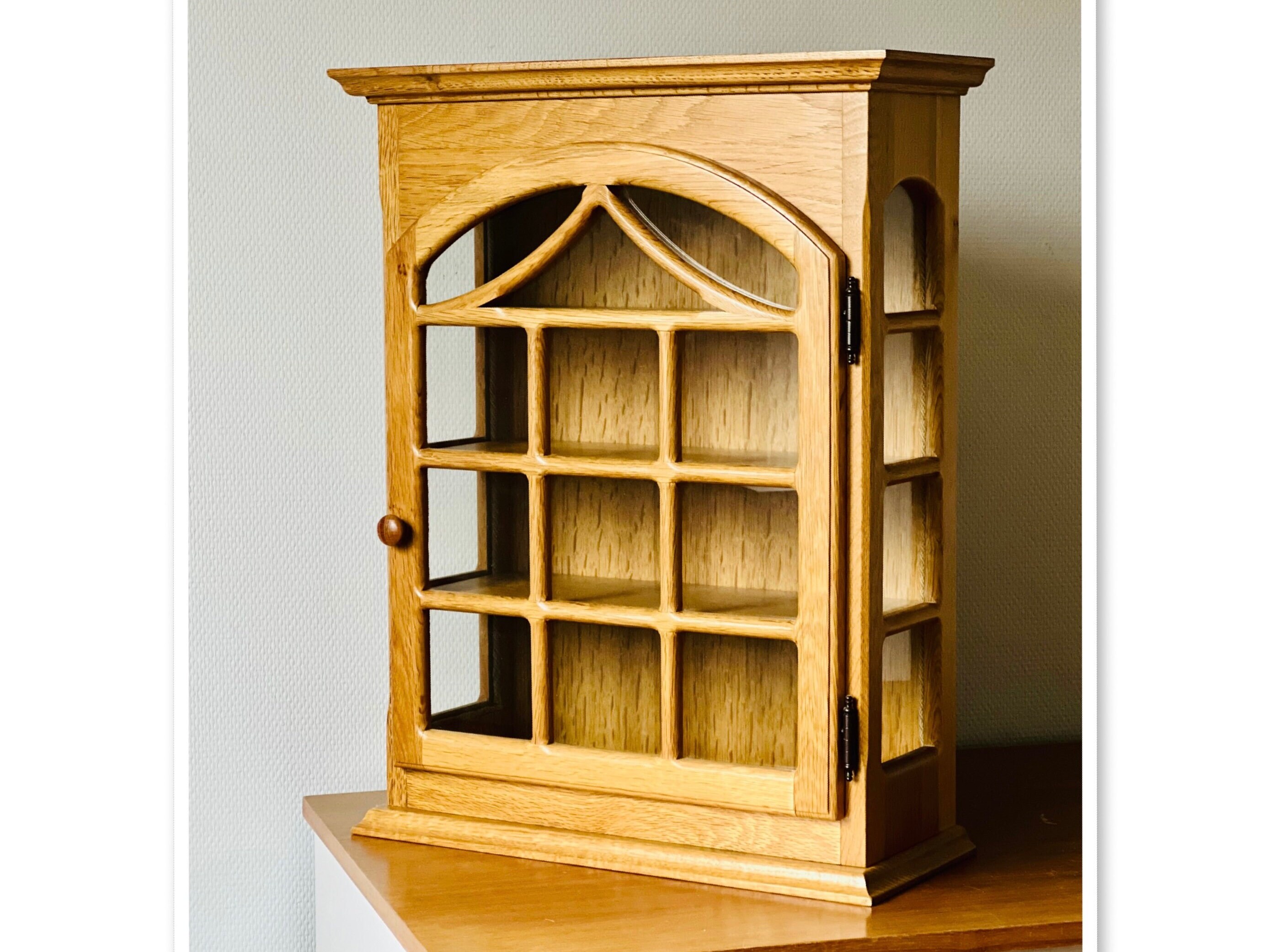 Antique oak display cabinet store