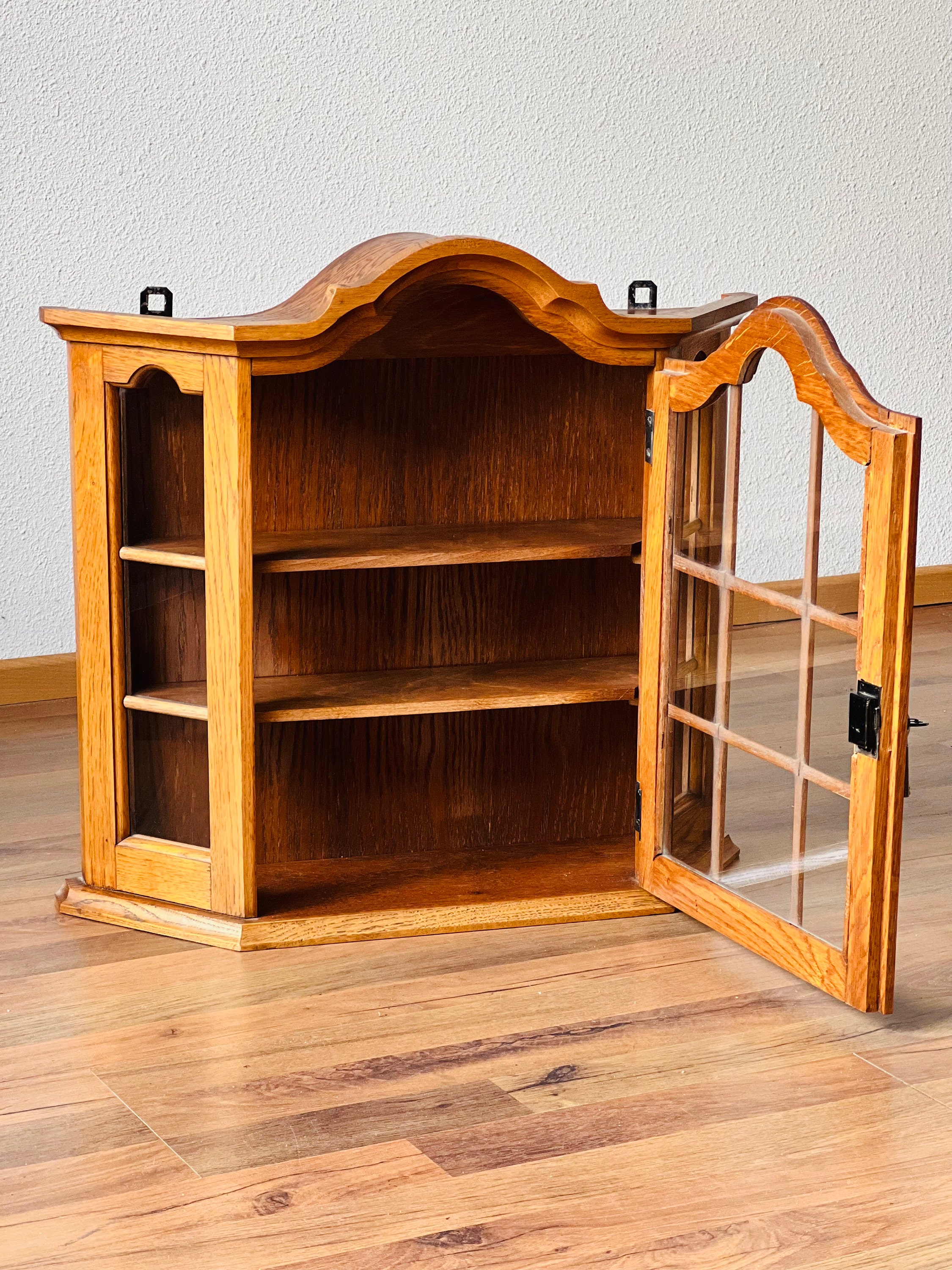 Antique Apothecary Chest With Glass Window, Old Wooden Display Case ...