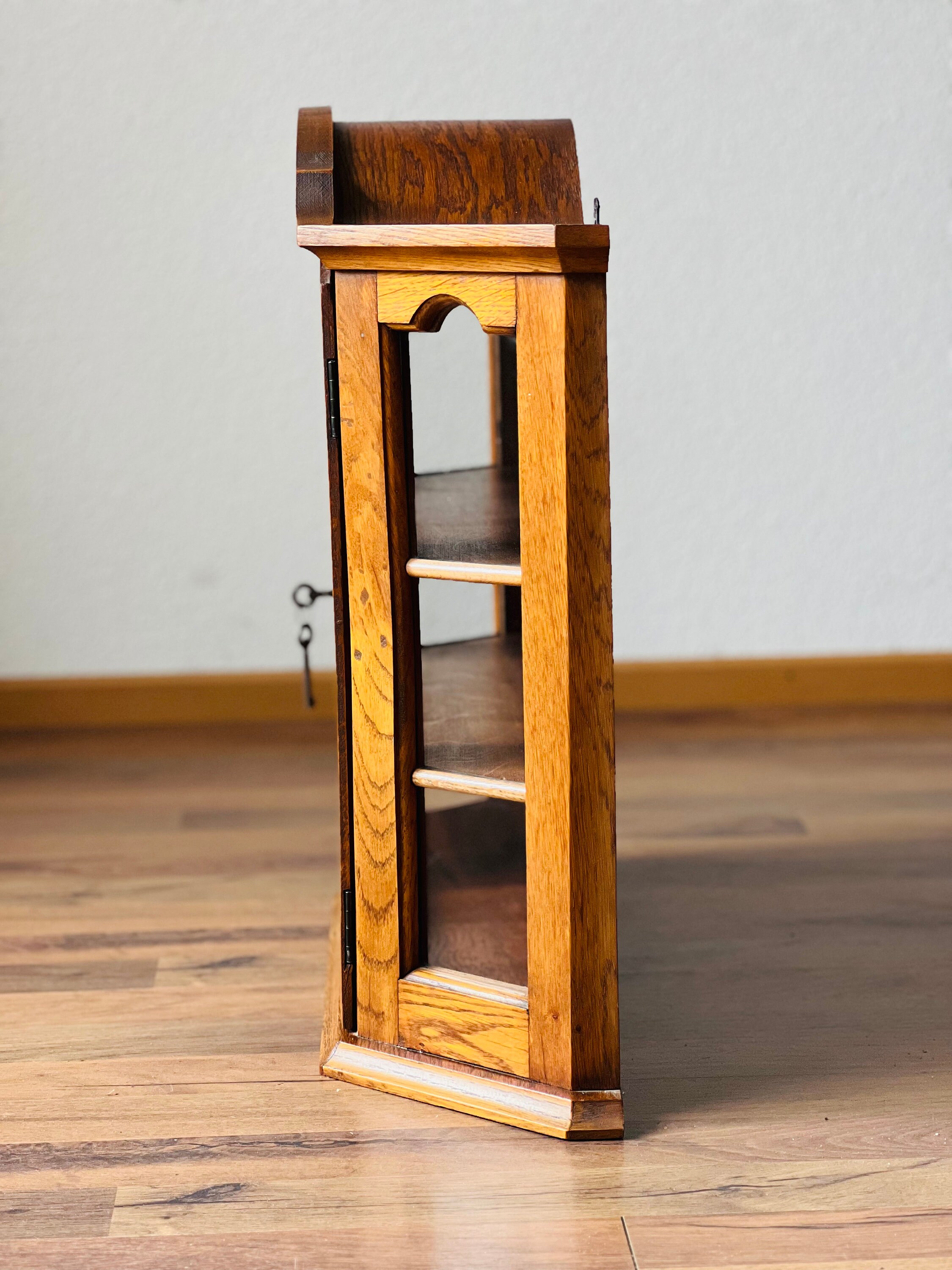 Antique Apothecary Chest With Glass Window, Old Wooden Display Case ...