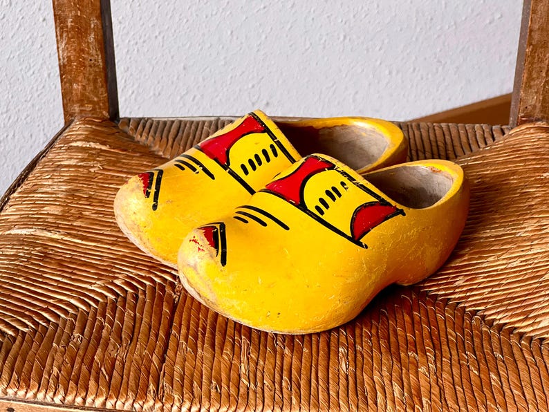 Original Dutch Antique Wooden Clogs Hand | Painted Wooden Shoes ...