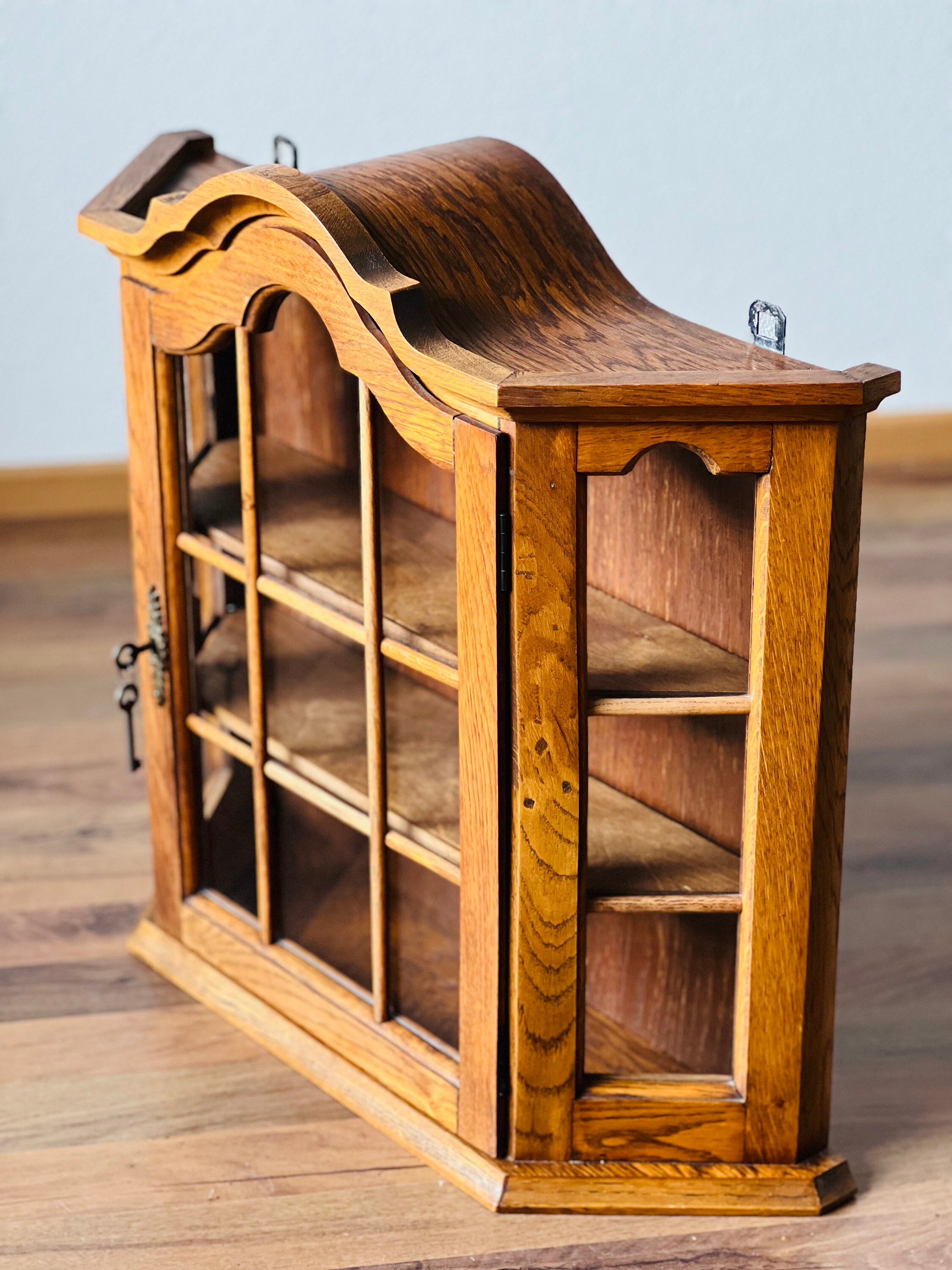 Antique Apothecary Chest With Glass Window, Old Wooden Display Case ...