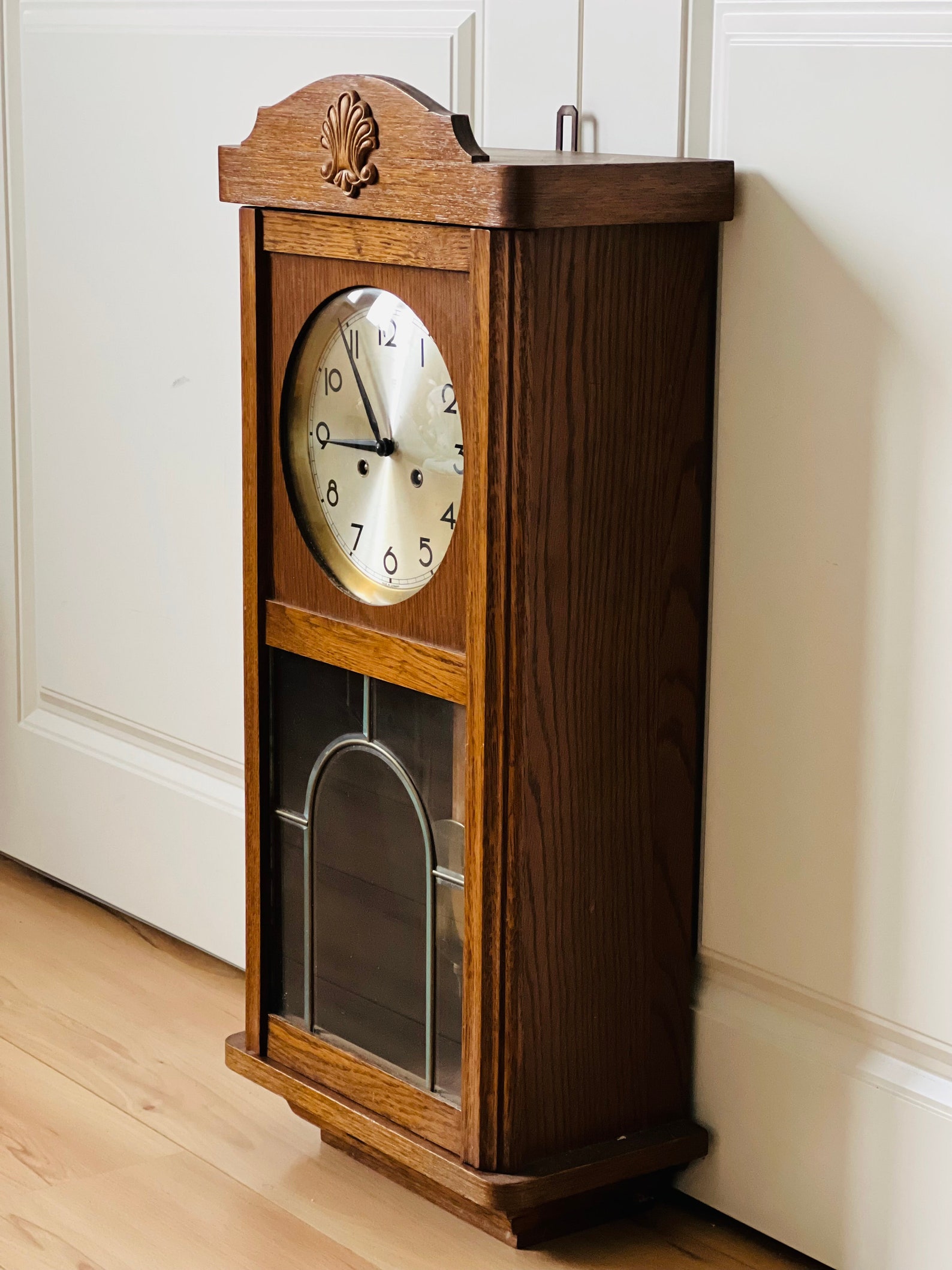 Antique Dutch Wall Clock Regulator in Oak Wood Mechanical Bim-bam Clock ...