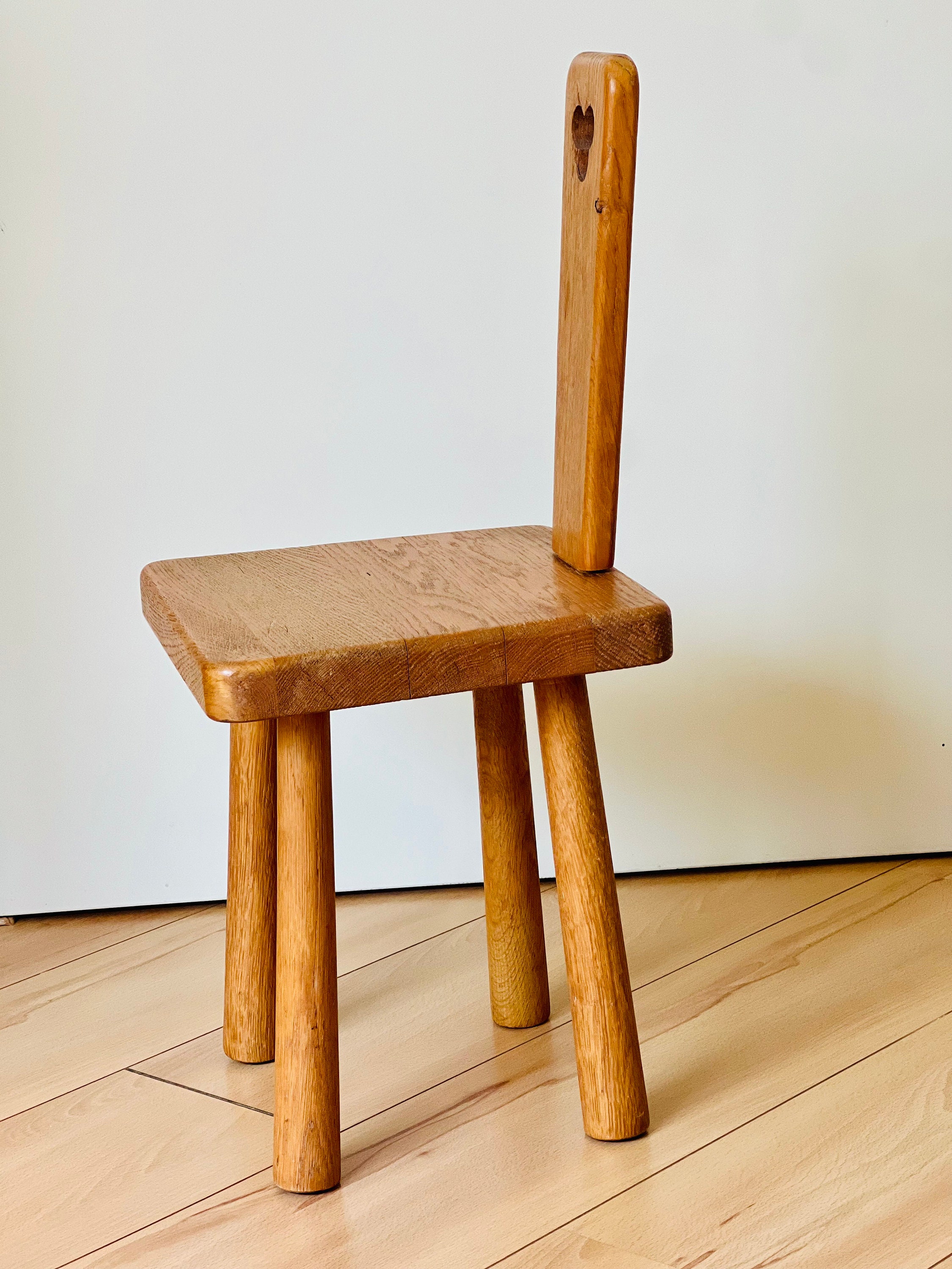 Dutch Vintage Modernist Brutalist Oak Side Table Plant Stool Wooden ...