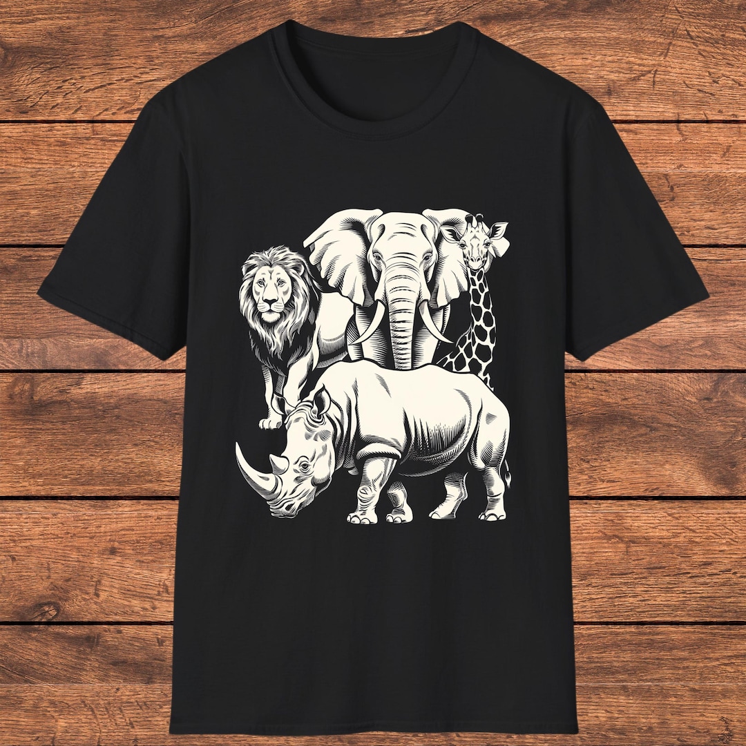 African Animals T-shirt, Safari Animal Tee, African Wildlife Design ...