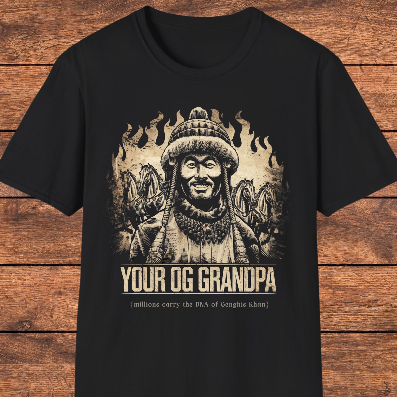 Genghis Khan OG Grandpa T-shirt, Funny Ancestry Graphic Tee, History ...
