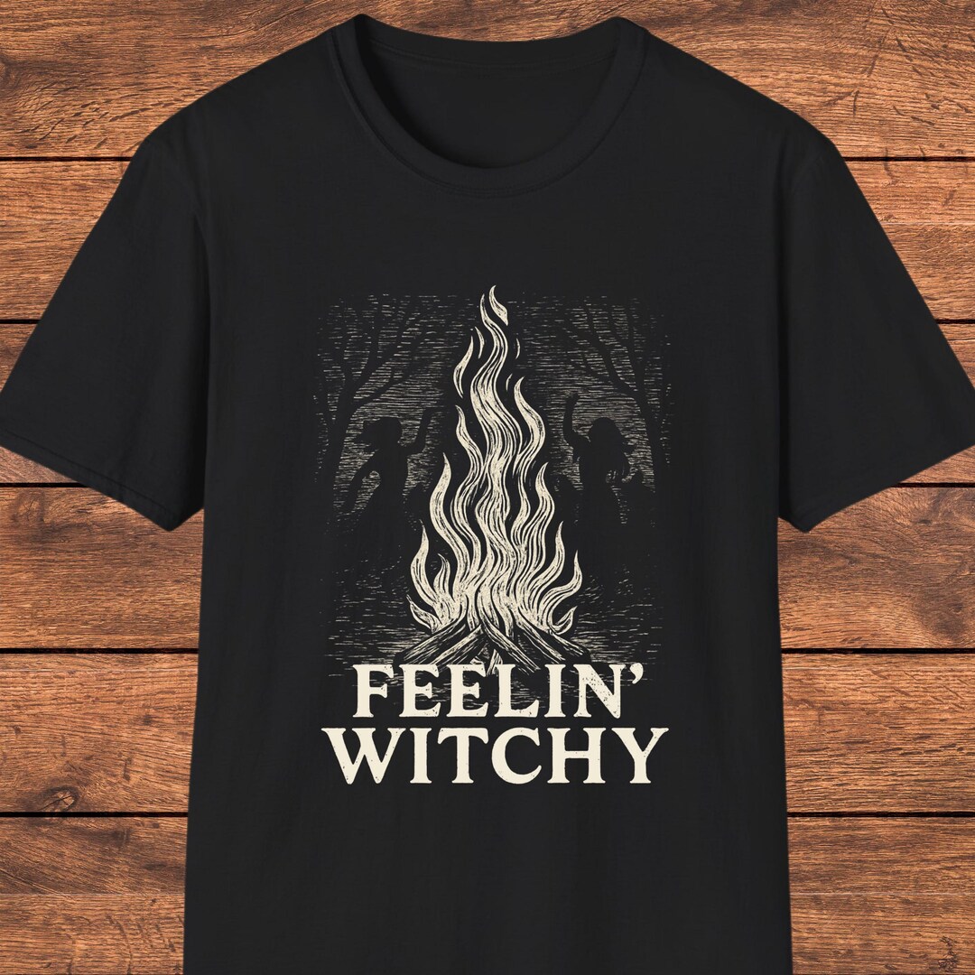 Feelin’ Witchy Shirt, Witchcore Aesthetic T-shirt, Vintage Bonfire ...