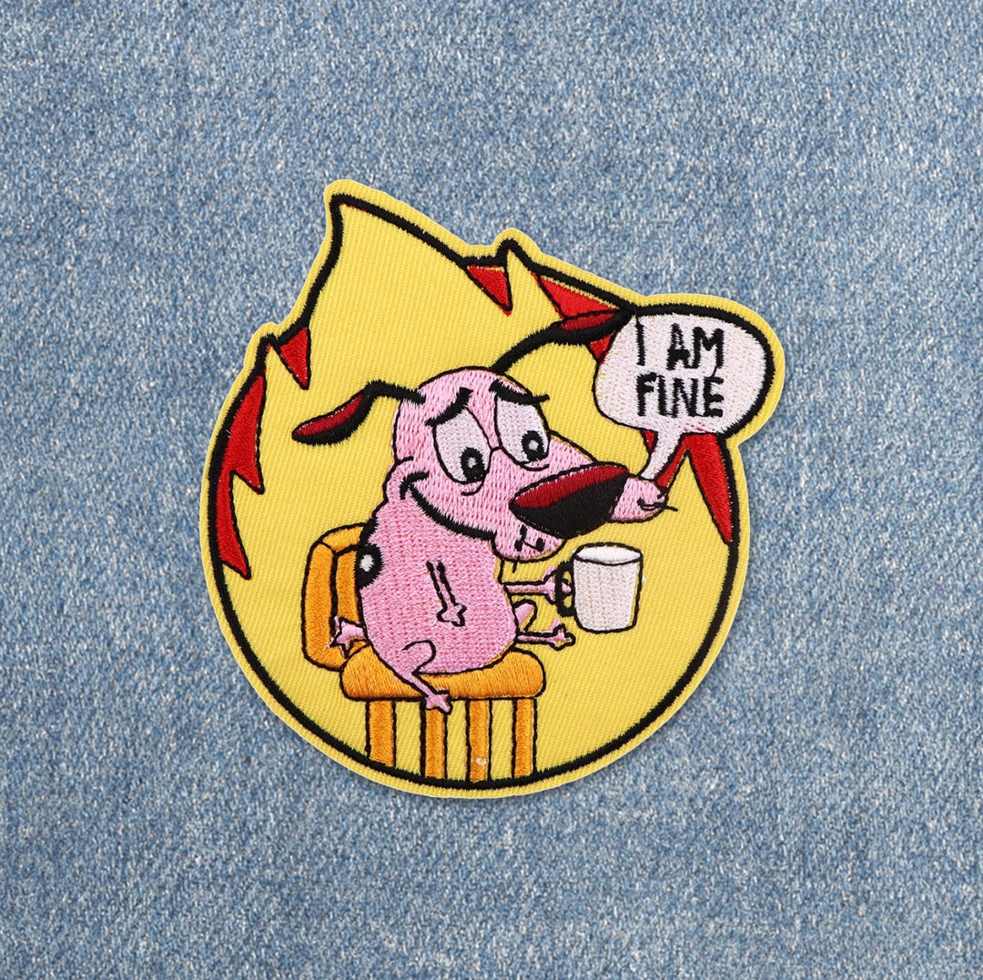 Courage the Cowardly Dog Patch Badge Patch Badge Decoration Pin Sticker ...