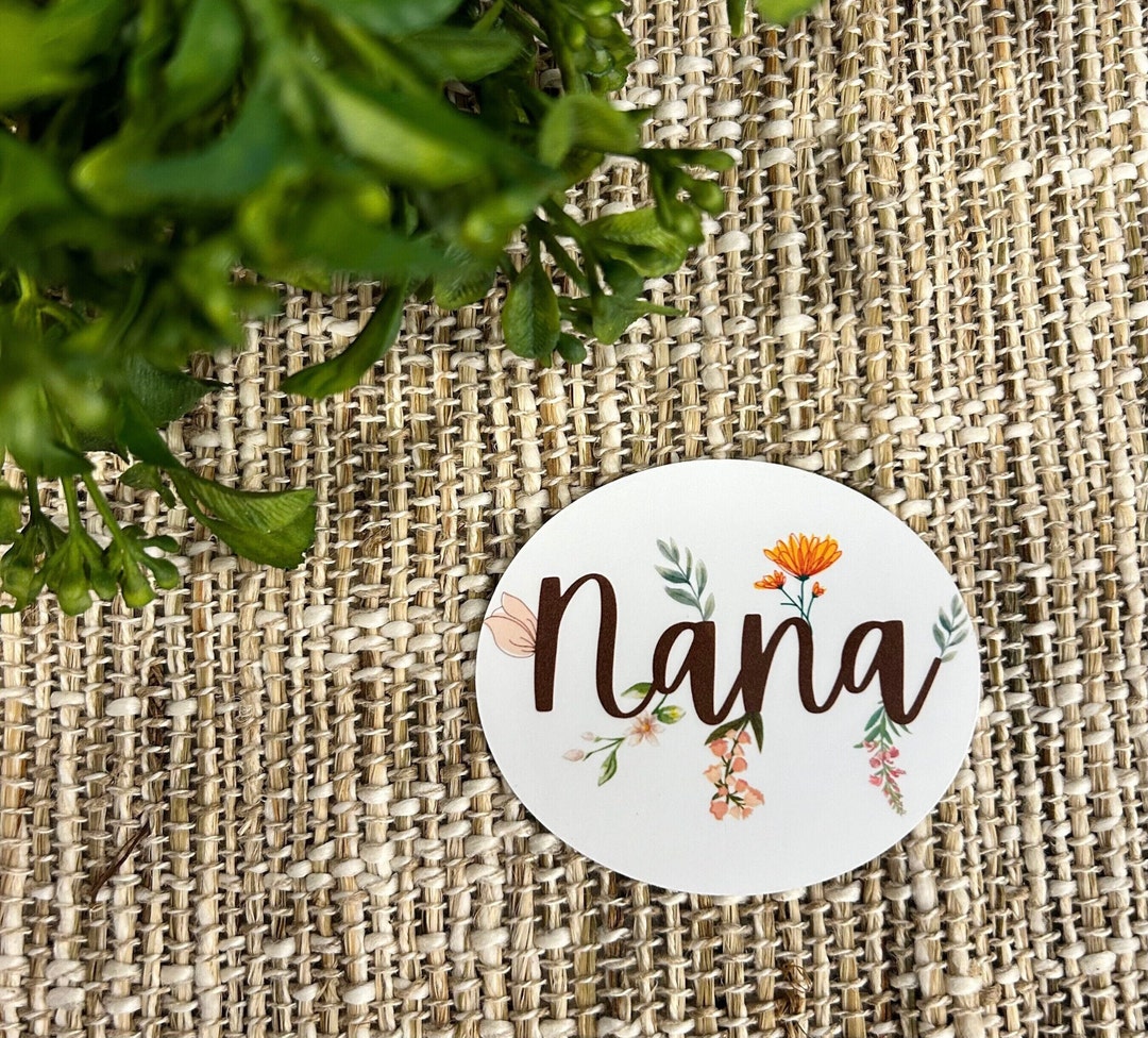 Mother's Day Gift for Nana Sticker for Waterbottle Cute Floral Nana ...