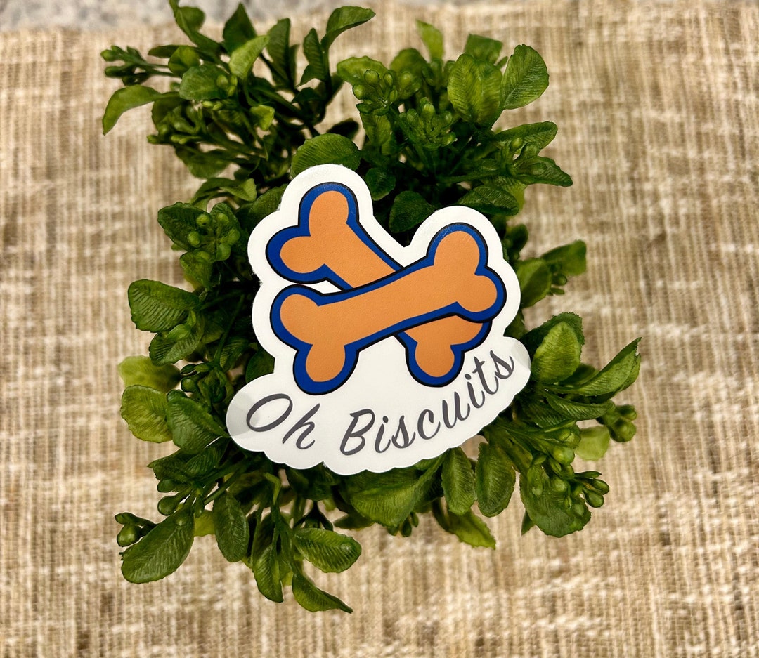 Oh Biscuits Sticker, Cute Dog Waterbottle Sticker, Waterproof Sticker ...