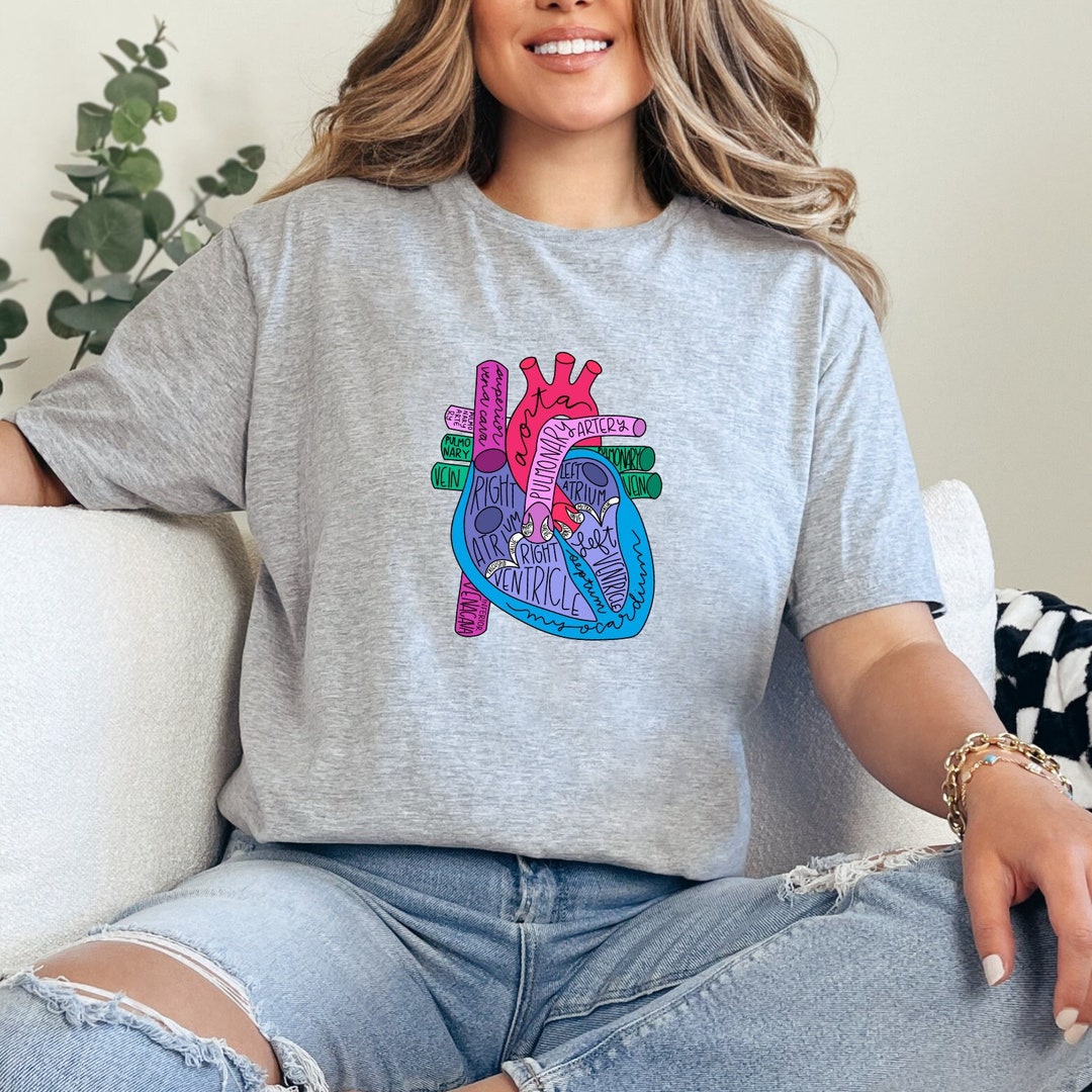 Heart Anatomy Shirt, Nurse Shirt, Anatomy Shirt, Cardiac Nurse Shirt ...