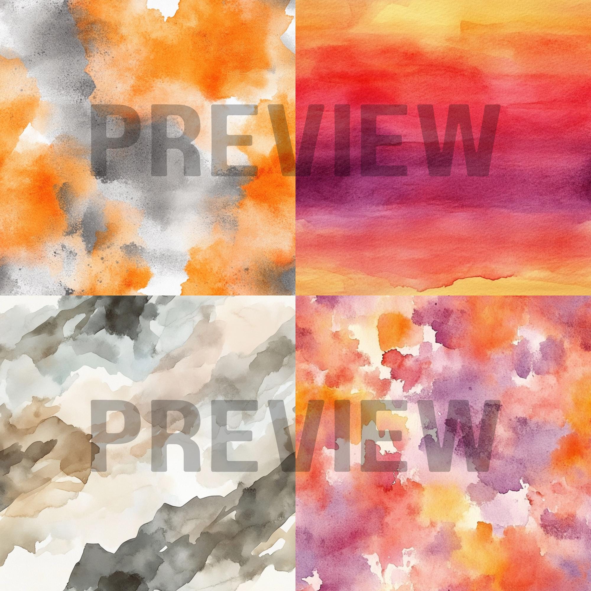 300 Colorful Watercolor Textures Digital Paper - Seamless Design ...