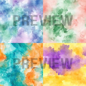 300 Colorful Watercolor Textures Digital Paper - Seamless Design ...