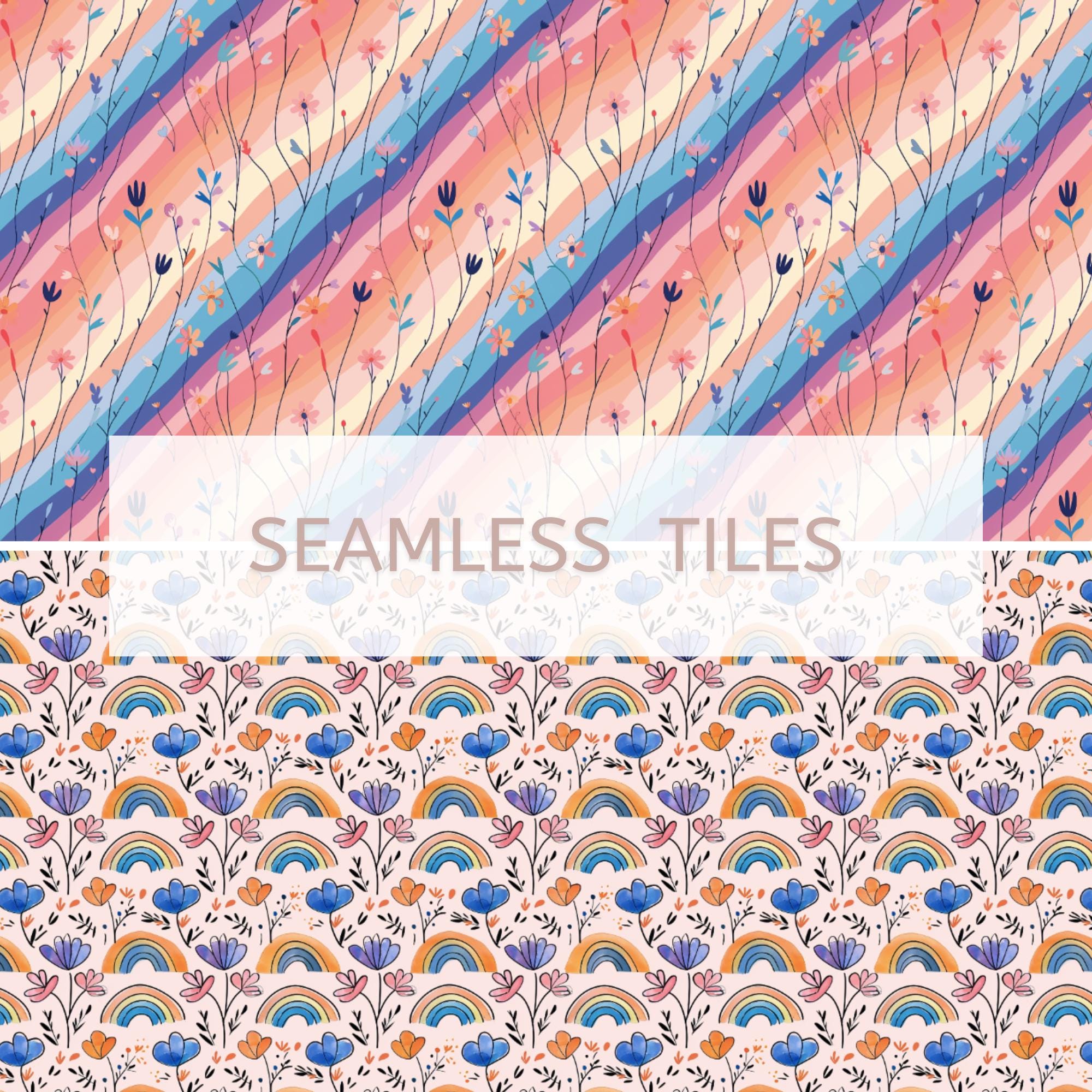 65 Whimsical Boho Pastel Digital Paper - Seamless Printable, Digital ...