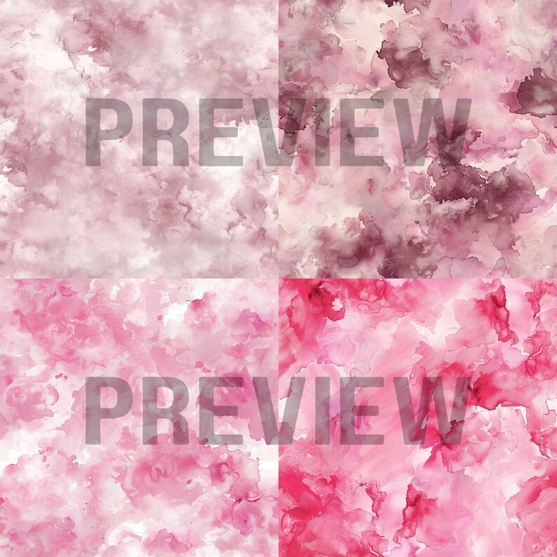 200 Red and Pink Watercolor Textures Digital Paper - Seamless Design ...