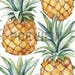 50 Watercolor Pineapple Digital Paper - Seamless Design, Digital Paper ...