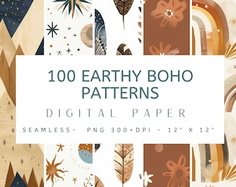 50 Pastel Boho Patterns Digital Paper Seamless Design, Digital Paper ...
