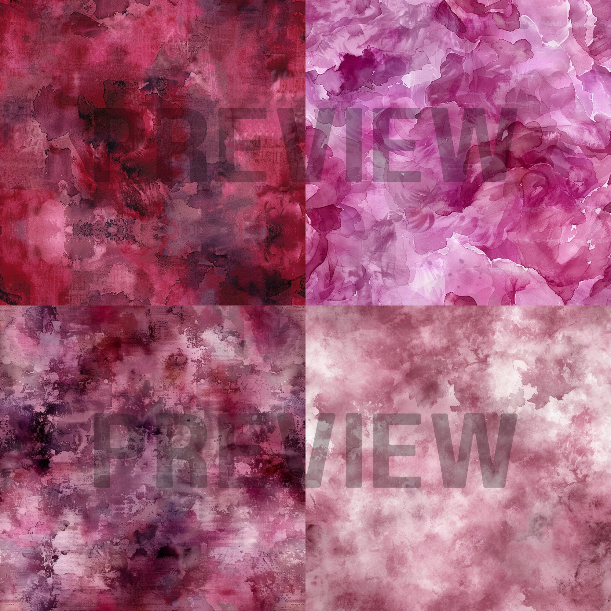 200 Red and Pink Watercolor Textures Digital Paper - Seamless Design ...