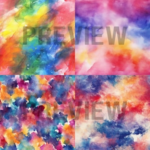 300 Colorful Watercolor Textures Digital Paper - Seamless Design ...