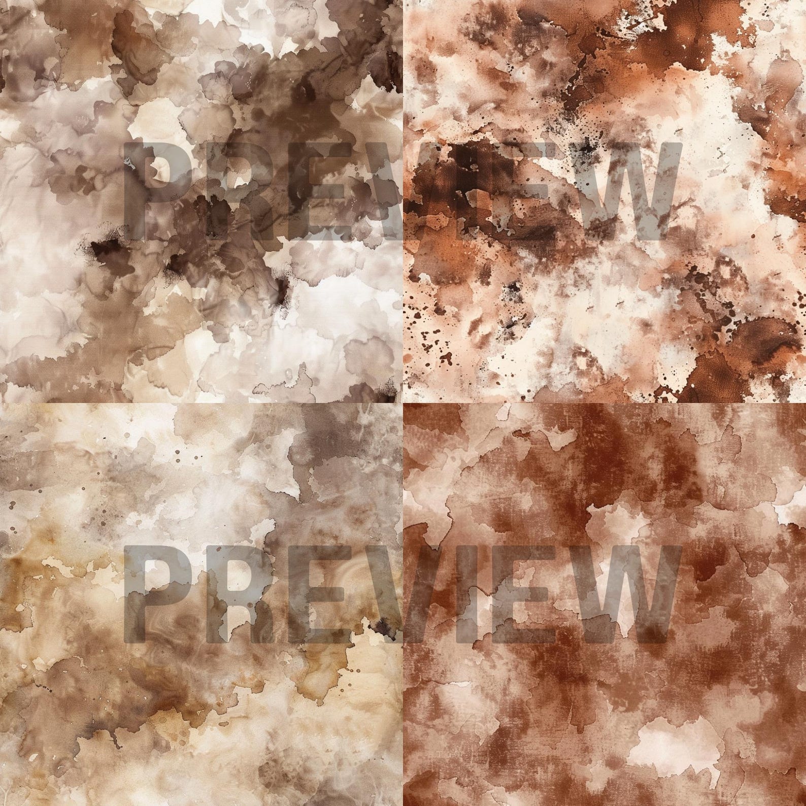 200 Tan and Brown Watercolor Textures Digital Paper - Seamless Design ...