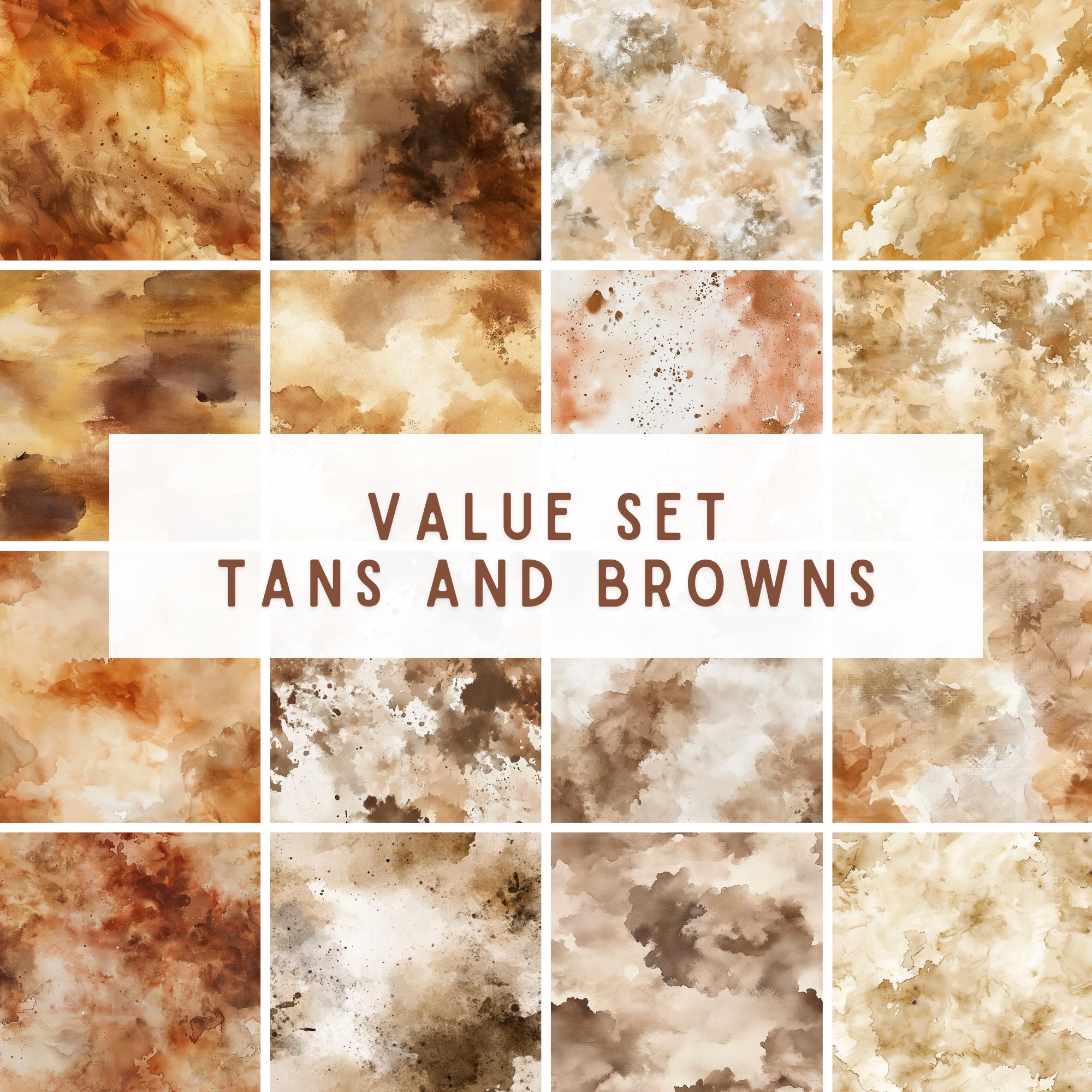 200 Tan and Brown Watercolor Textures Digital Paper - Seamless Design ...