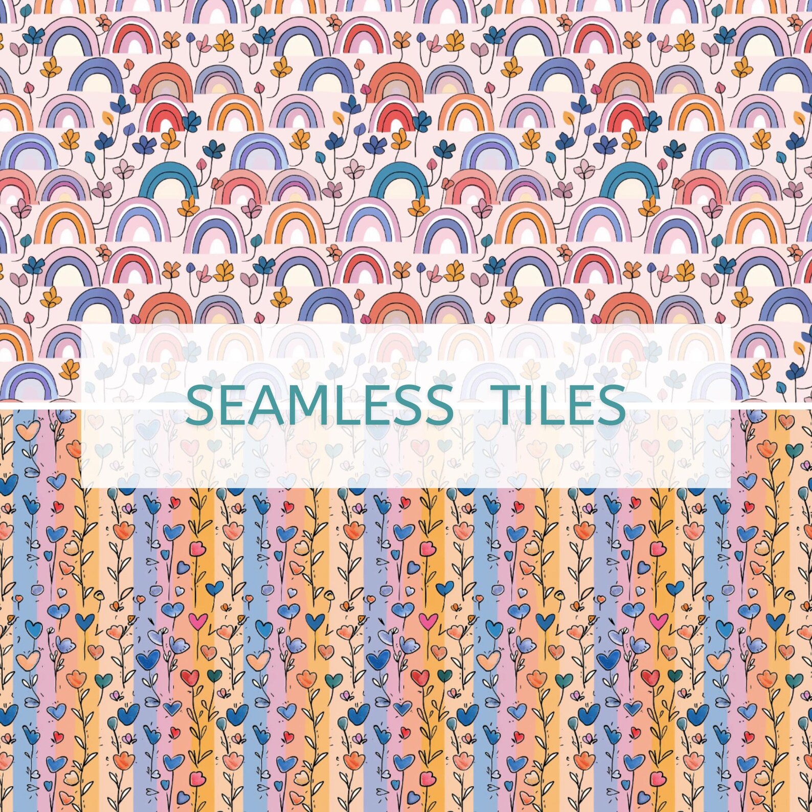 65 Whimsical Boho Pastel Digital Paper - Seamless Printable, Digital ...