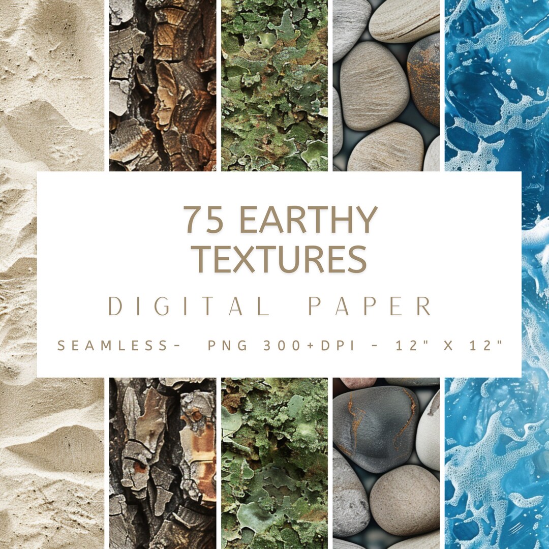 75 Earthy Textures Digital Paper - Seamless Design, Digital Paper ...