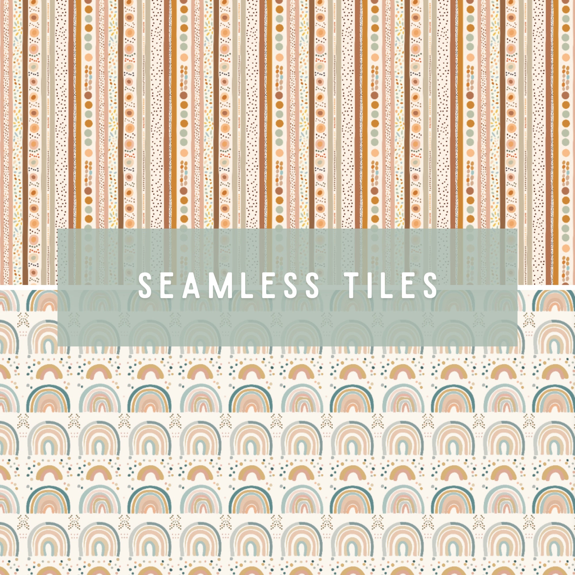 50 Pastel Boho Patterns Digital Paper - Seamless Design, Digital Paper ...