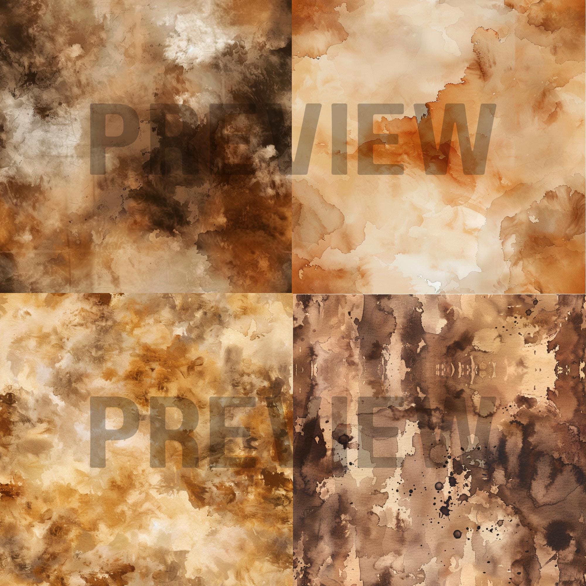 200 Tan and Brown Watercolor Textures Digital Paper - Seamless Design ...