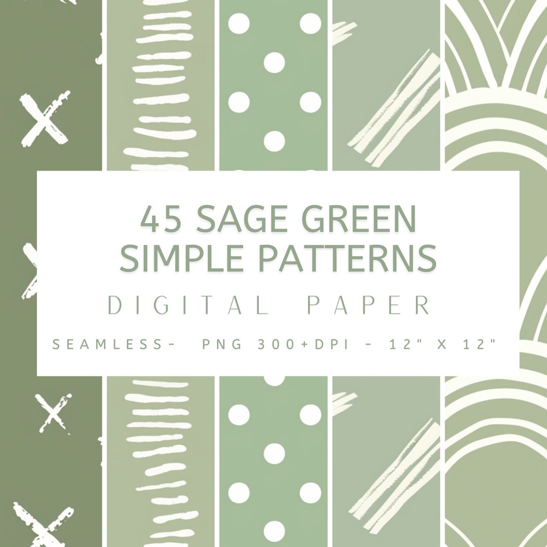 45 Sage Green Simple Patterns Digital Paper Designs - Seamless Design ...