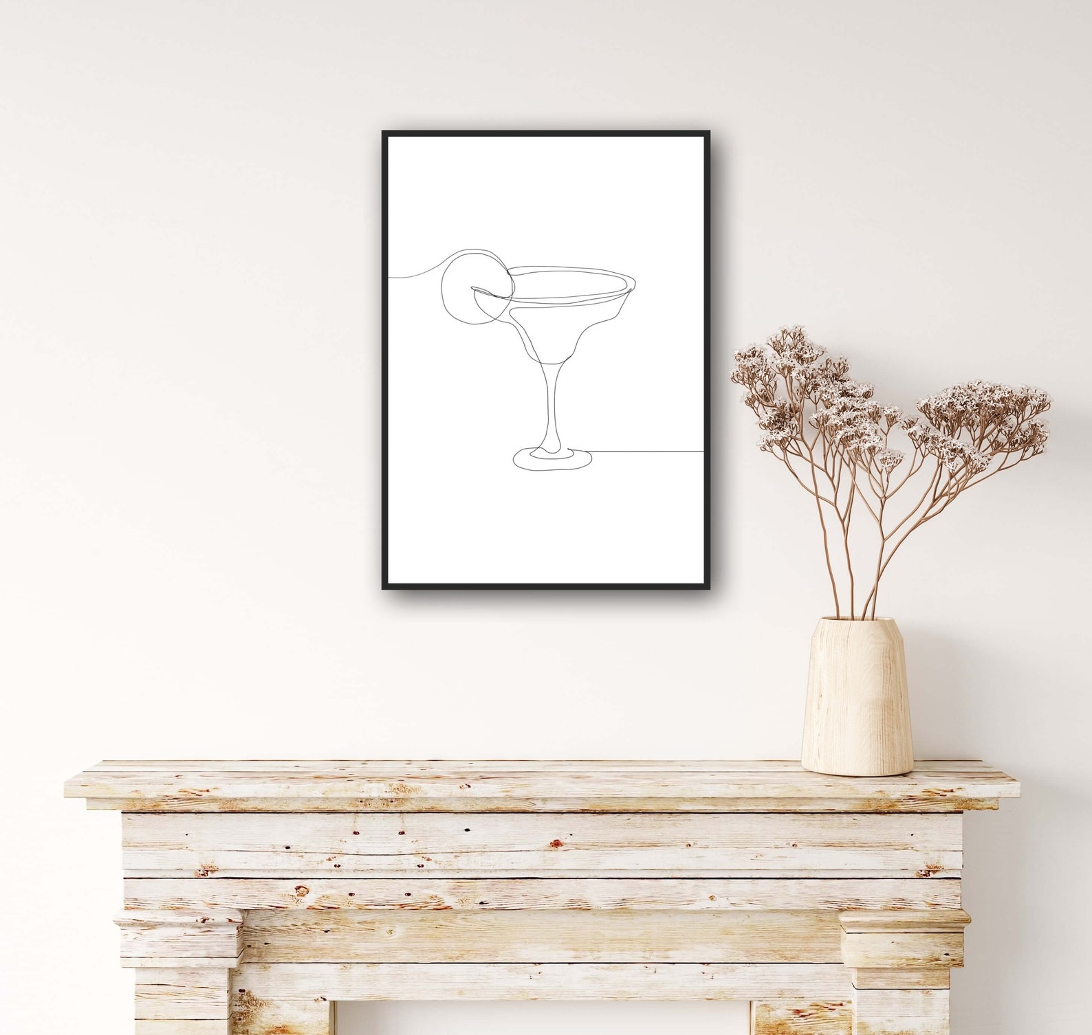Margarita Wall Art, Marg Line Drawing, Minimalist - Etsy