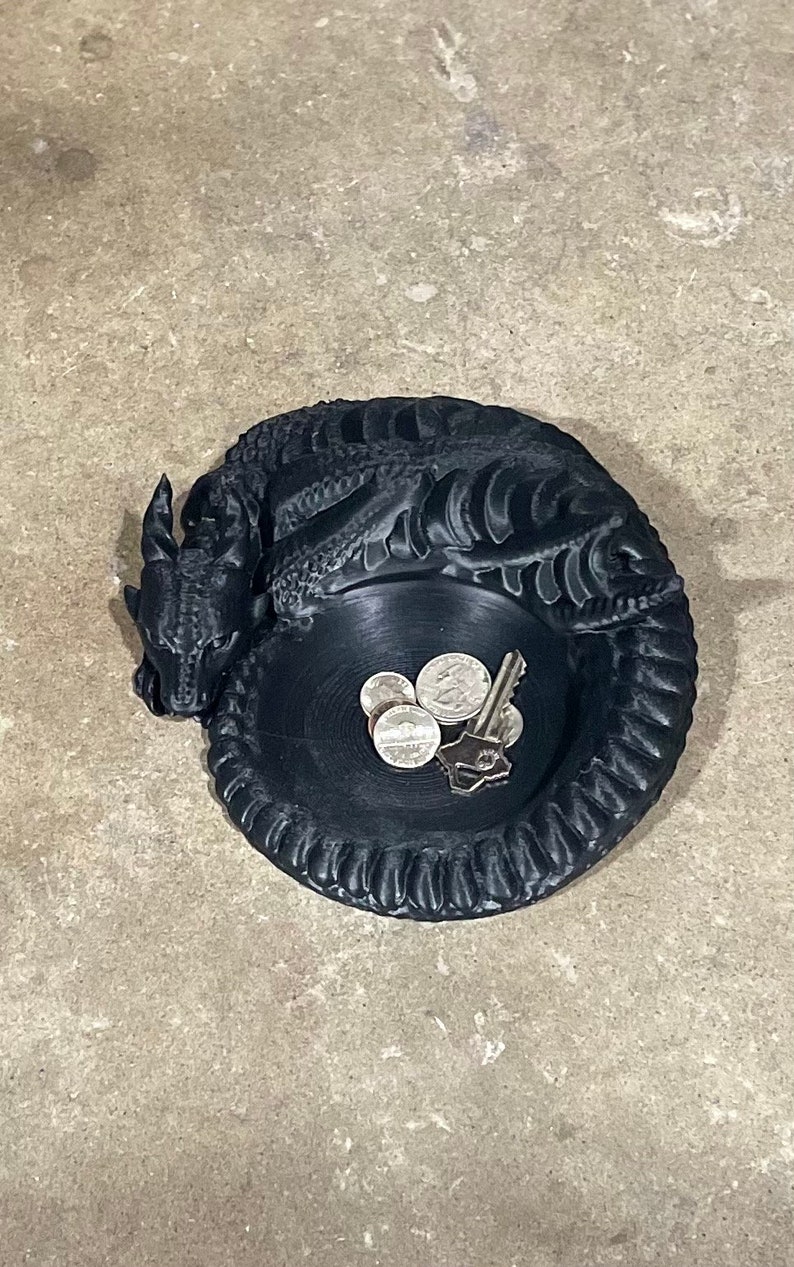 3D Printed Guardian Dragon of Keys and Change , Dragon Dish, Dragon ...