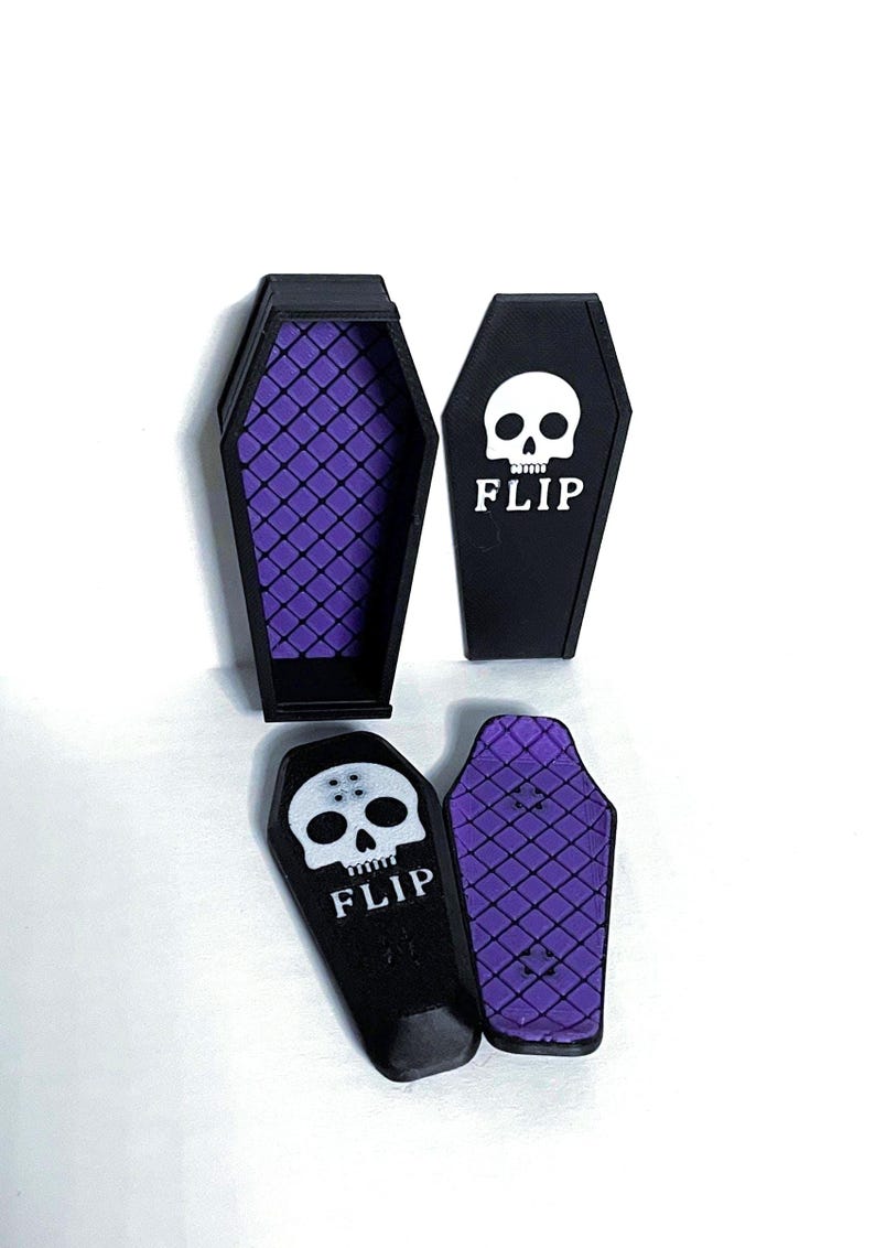 Kickflip Magnetic Fidget Skateboard - Coffin Edition - Etsy