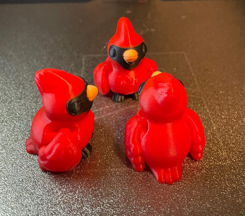 Articulated 3D Printed Cardinal Bird: Desk Fidget or Keychain Charm - Etsy