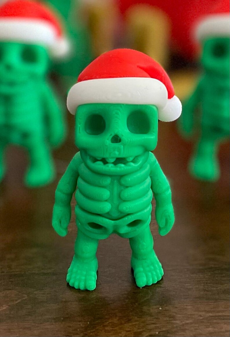 3D Printed Green Skeleton, Grinch Skeleton, Santa Skeleton, Christmas ...