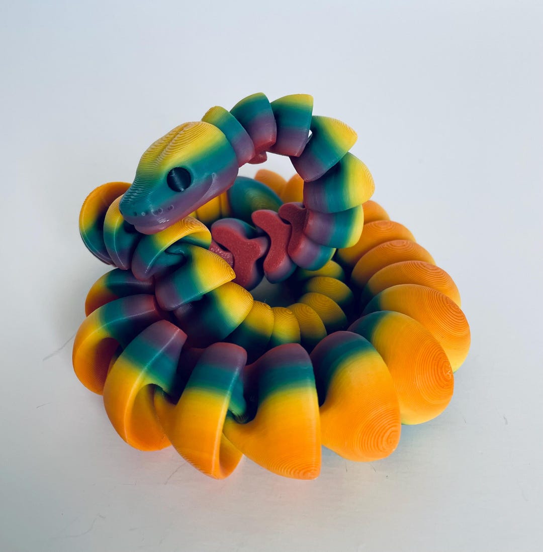 3D Printed Snakes, 3D Ball Python, Articulated Smooth Fidget Snakes, Flexi Snakes, Zou Snakes ...