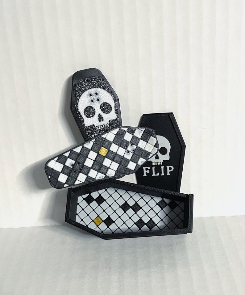 Kickflip Magnetic Fidget Skateboard - Coffin Edition - Etsy