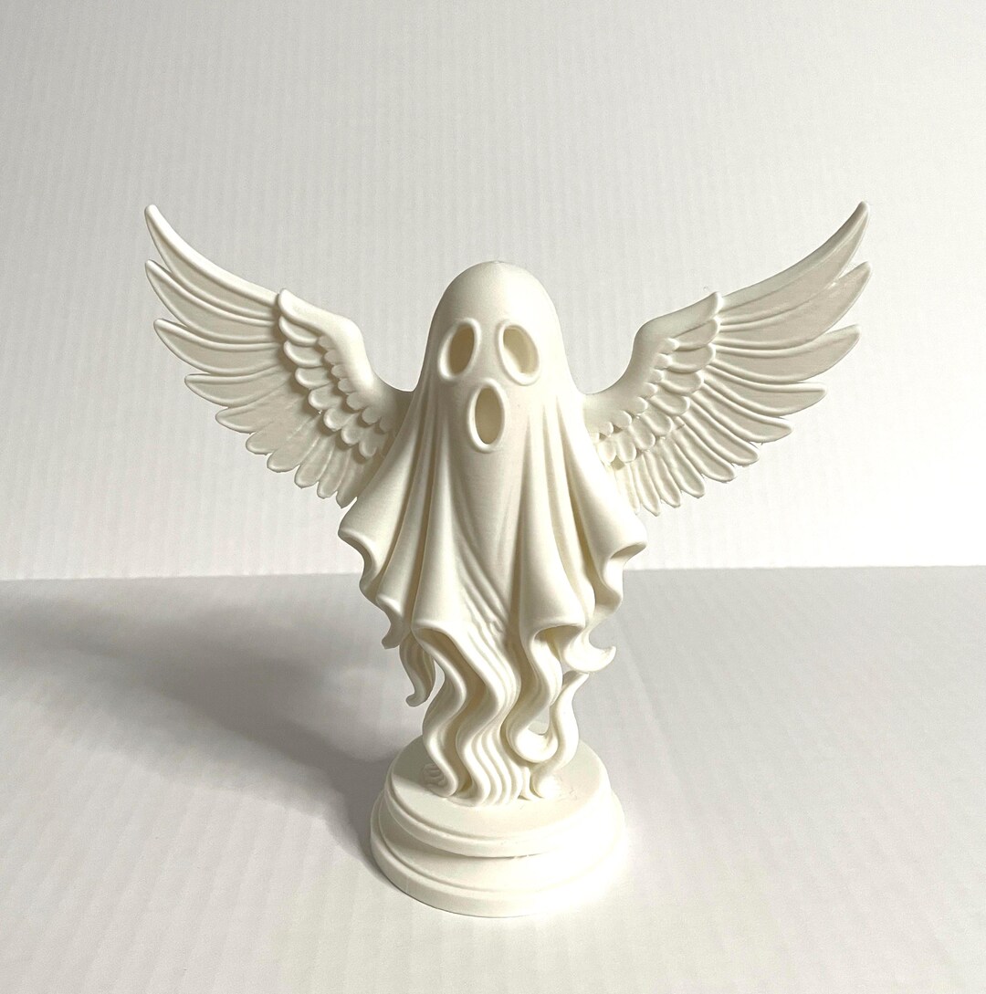 3D Printed Winged Ghost Figurine: Gothic Halloween Decor - Etsy