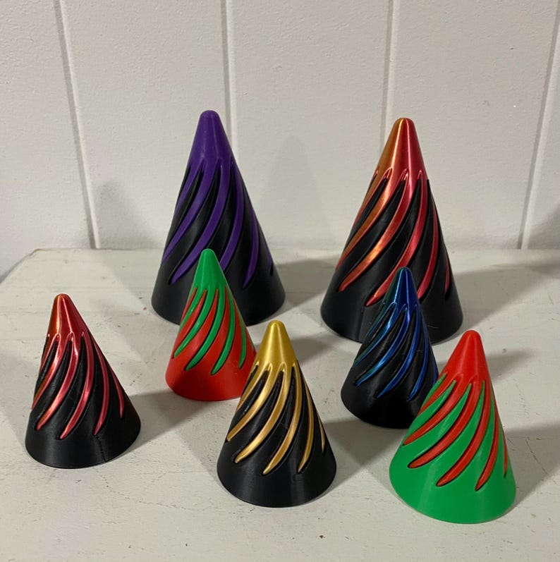 3D Printed Fidget Cones, Spiral Cone Fidget, Office Desk Decor, Stress ...