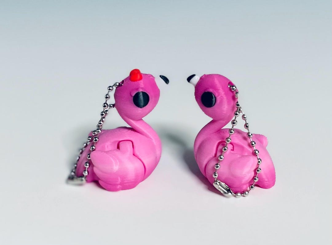 3D Printed Articulated Flamingo Fidget: Keychain Charm - Etsy