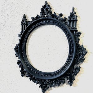Gothic Cathedral Round Frame, Medieval Ornate Scroll Work, Dark ...
