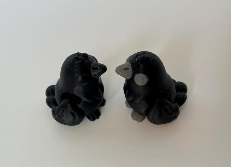3D Printed Crows, Articulated Black Birds, Fidget Crows, Black Bird ...