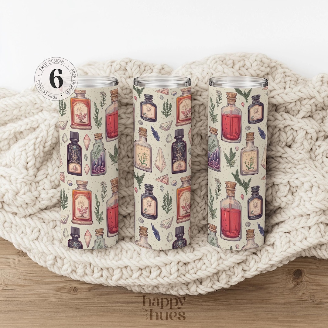 Potions Tumbler Wrap 20oz Sublimation Design Crystals Tumbler Wrap ...