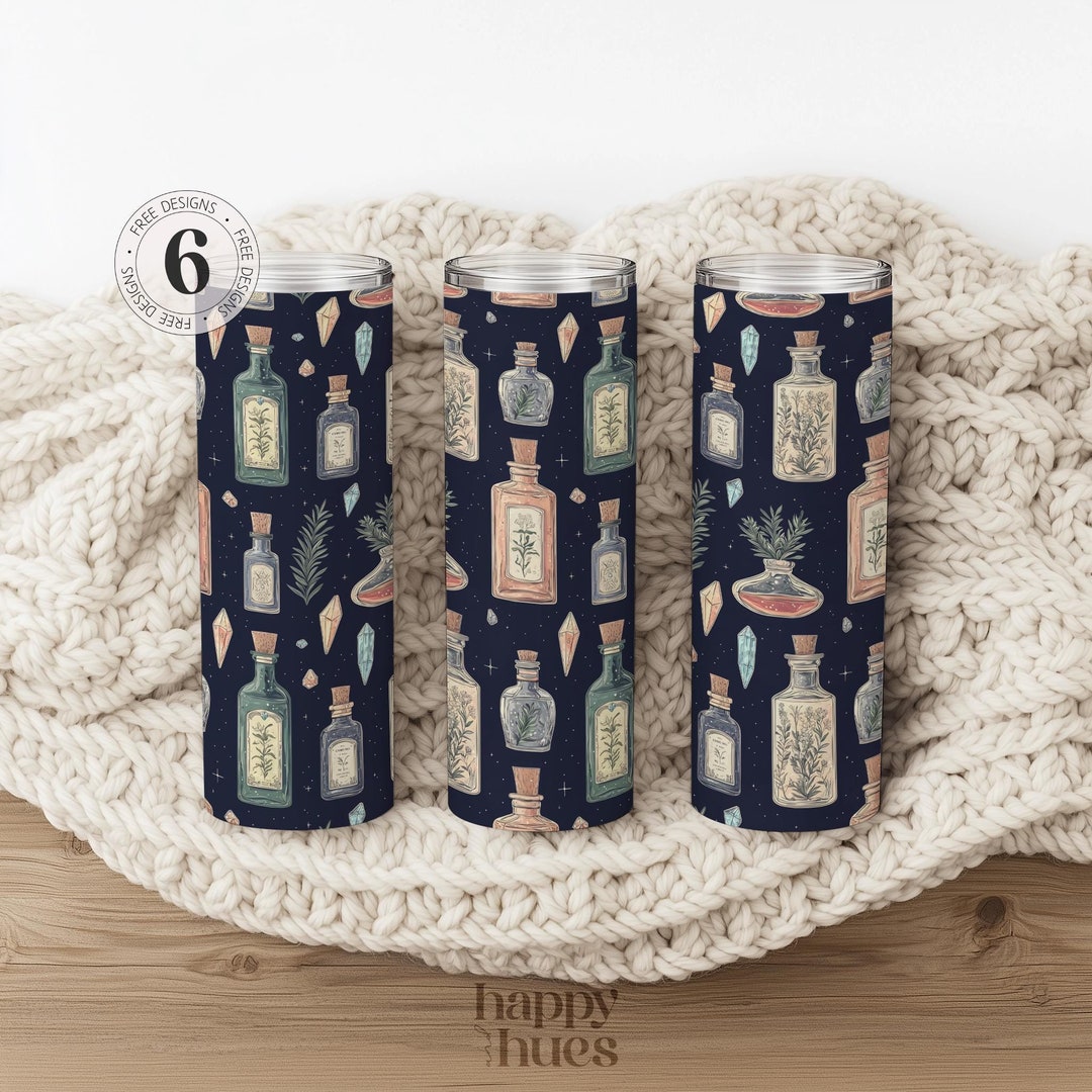 Potions Tumbler Wrap 20oz Sublimation Design Crystals Tumbler Wrap ...