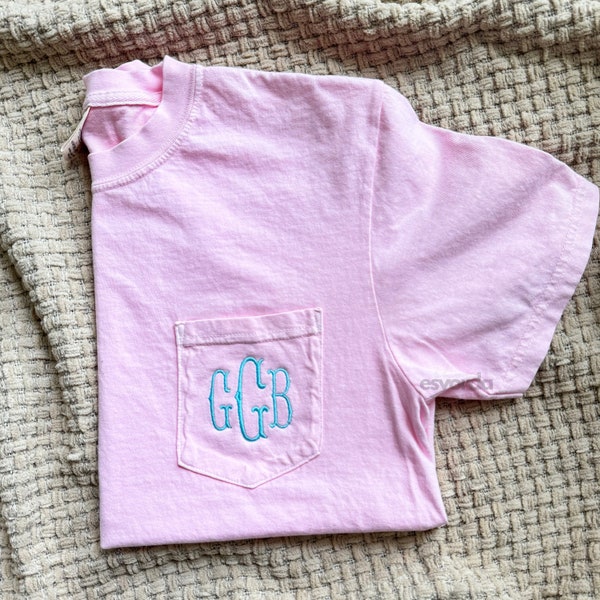 Monogram Pocket Tee - Etsy